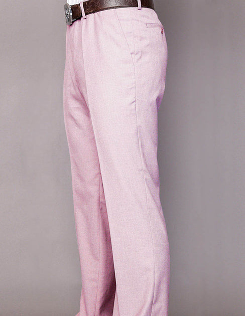 PINK MODERN FIT FLAT FRONT DRESS PANTS – Bachrach