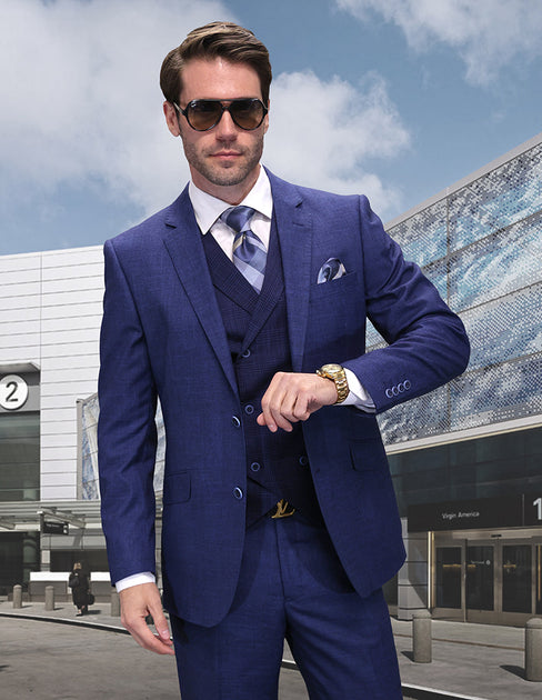 TARBONI 3 PC INDIGO MODERN FIT SUIT – Bachrach