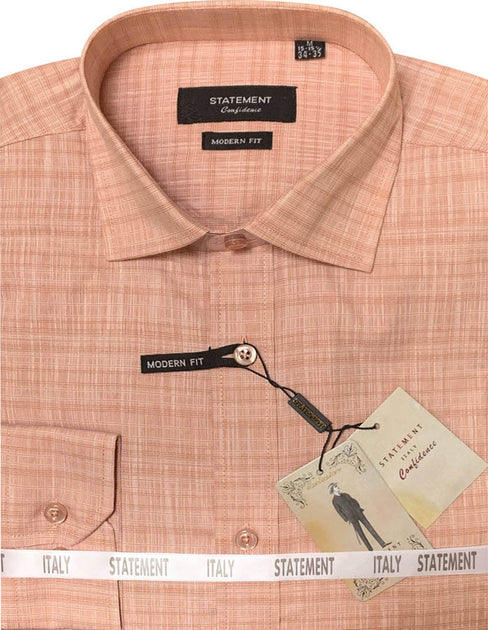 MODERN FIT COPPER DRESS SHIRT SELF TEXTURED – Bachrach