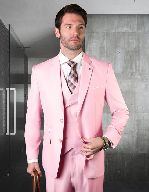 ZARGALA 3 PC PINK MODERN FIT SUIT – Bachrach